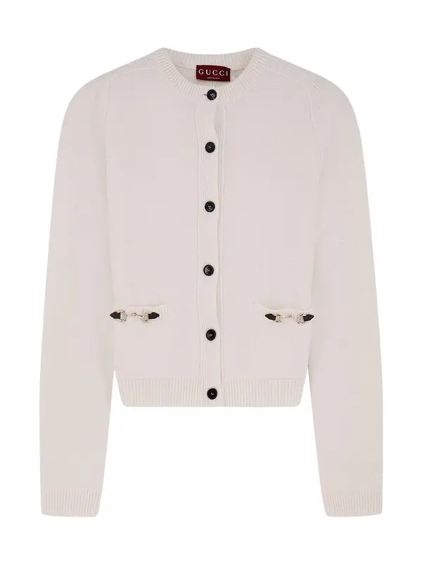 Gucci Wool And Cashmere Cardigan With Metal Horsebit Detail - Multicolor