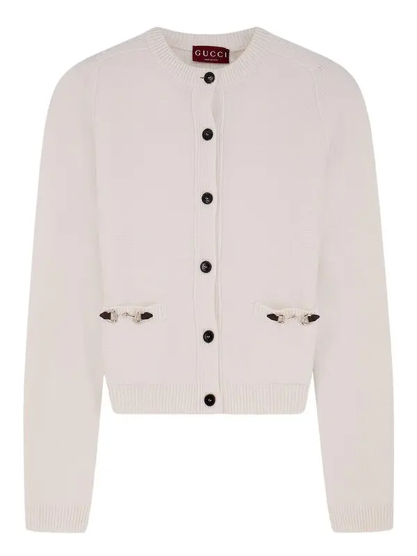 Gucci Wool And Cashmere Cardigan With Metal Horsebit Detail - Multicolor