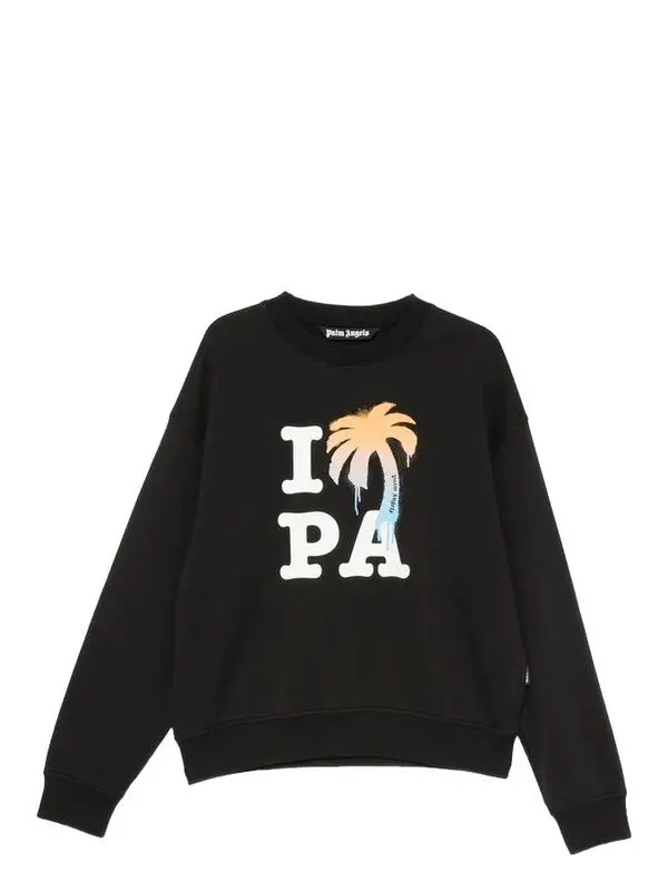 Palm Angels Logo Print Sweatshirt - Black