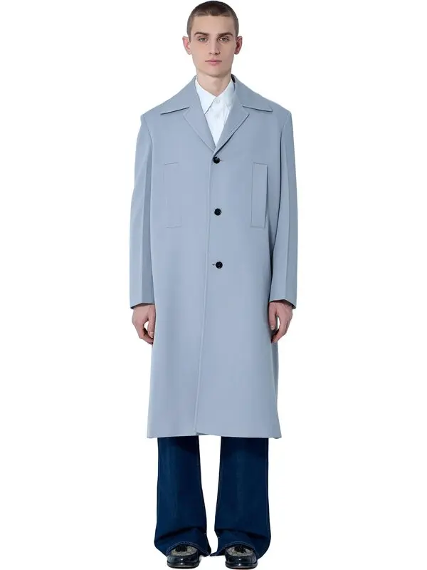 Gucci Single-breasted Wool Twill Coat With Notched Lapels - Gray