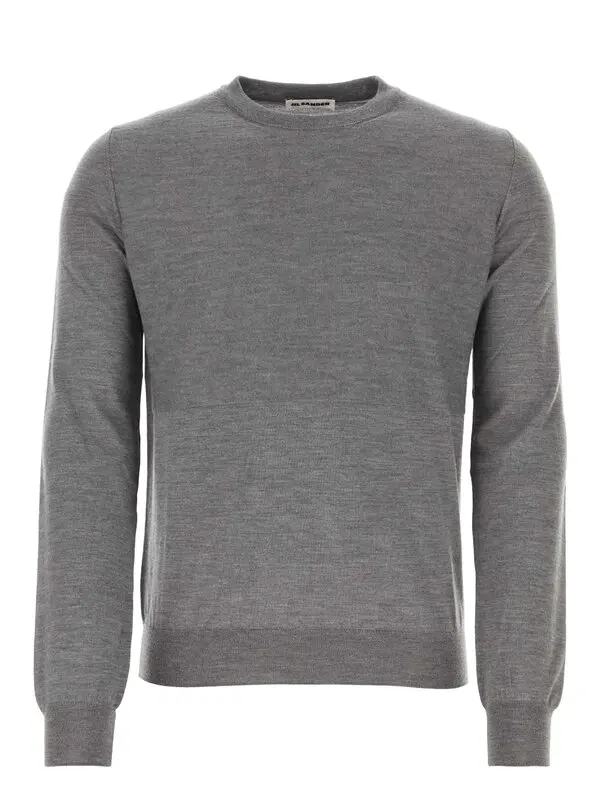 JIL SANDER Grey Wool Sweater - Gray