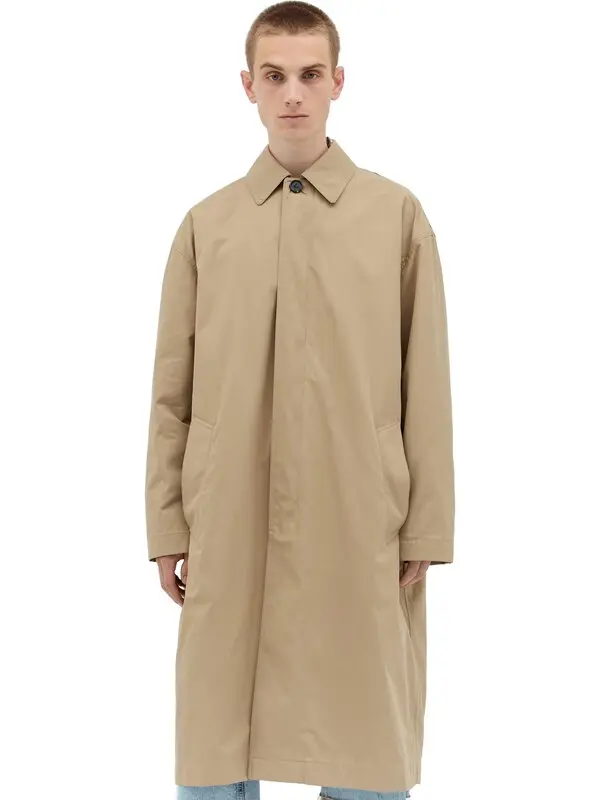 Bottega Veneta Cotton Trench Coat With Check Lining - Cream