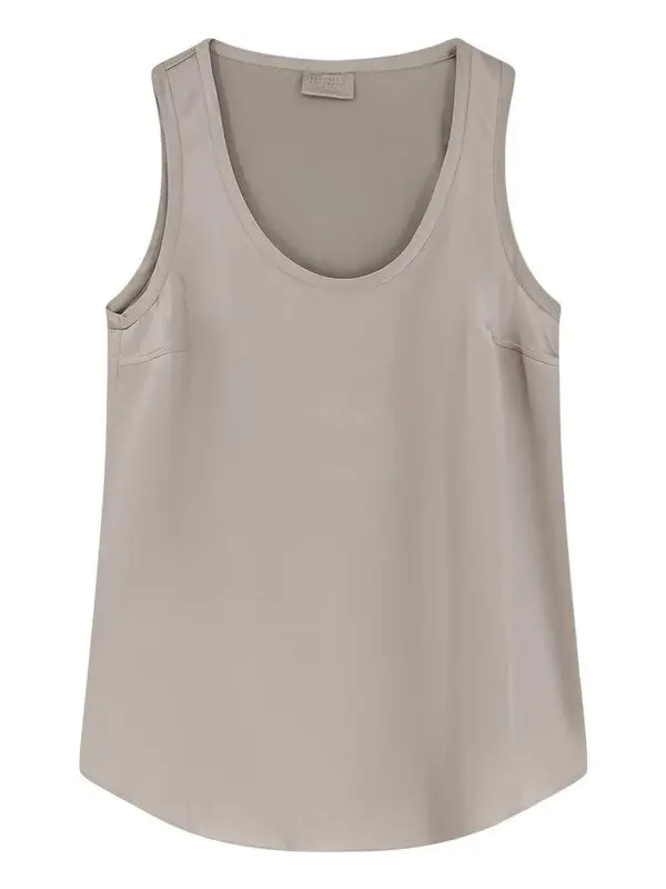 Brunello Cucinelli Sleeveless Stretch Silk Top - Multicolor