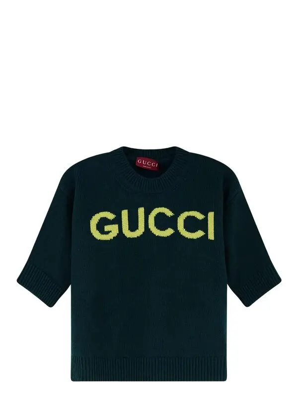 Gucci Wool Sweater With Frontal Logo Embroidery - Multicolor