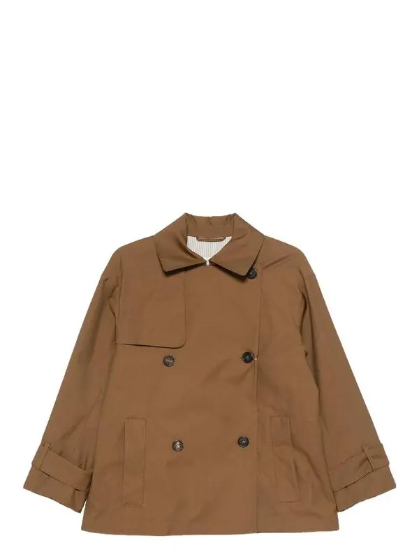 Max Mara Double-breasted Cotton Blend Jacket - Brown