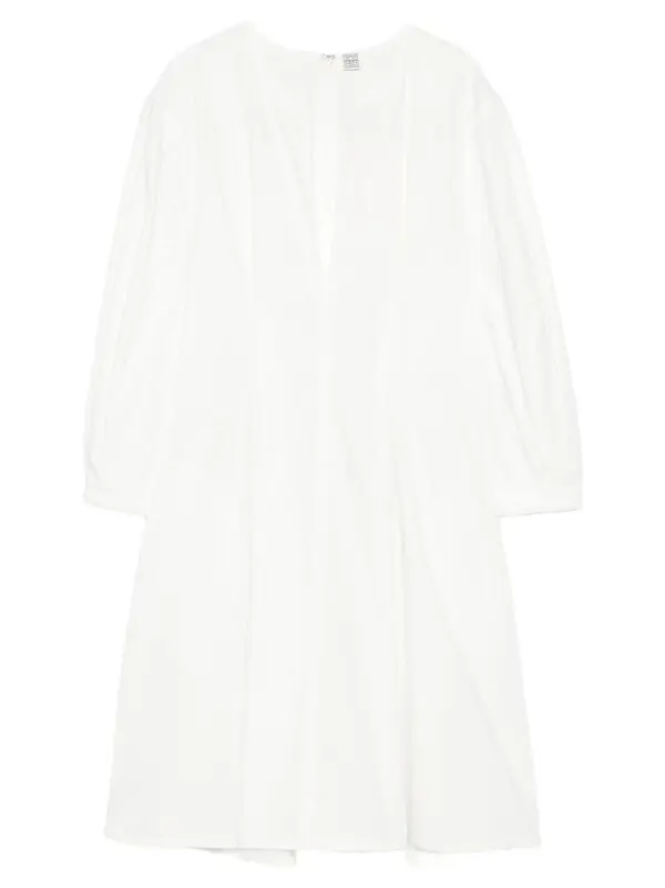 TOTEME Balloon Sleeve Cotton Dress - Multicolor