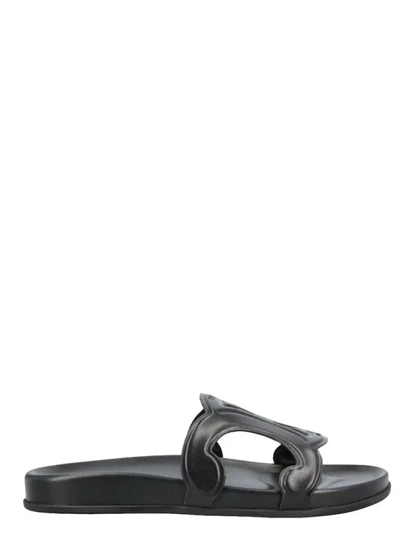 Celine Triomphe Suede Leather Slides - Multicolor
