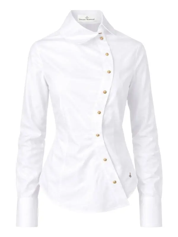 VIVIENNE WESTWOOD Fitted Cotton Shirt Made In Italy - White