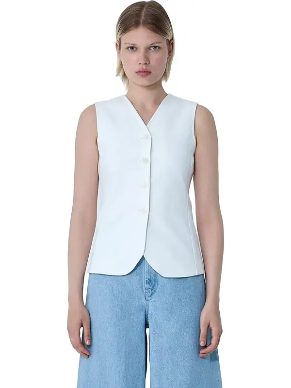 Max Mara Fornove Tailored Viscose-blend Waistcoat - White