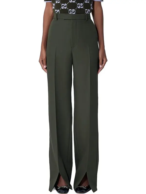 Gucci Tailored Wool Grain-de-poudre Pants - Black