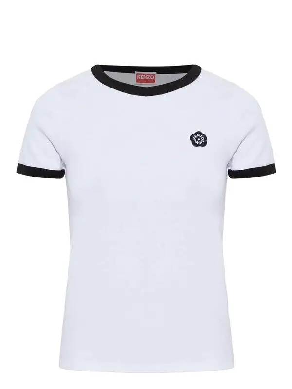 Kenzo Contrast Trim Logo Appliqué T-shirt - White