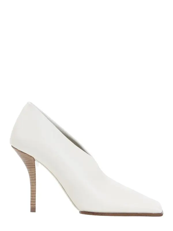 Alaïa 90 White Lamb Leather Pumps - Multicolor