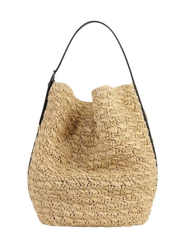 TOTEME Raffia Shoulder Bag - Cream