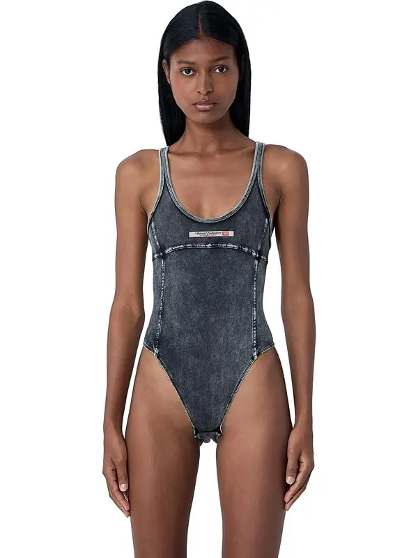 DIESEL® Phoebe Denim Bodysuit - Black