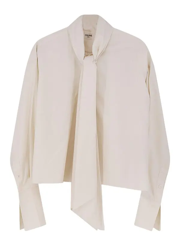 Celine Silk Shirt With Bow Detail - Multicolor