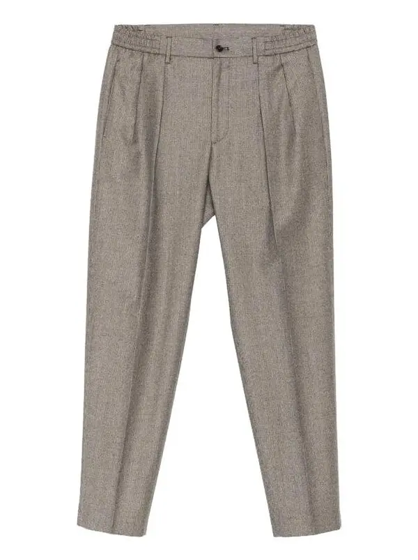 Tagliatore Tailored Houndstooth Wool Trousers - Brown