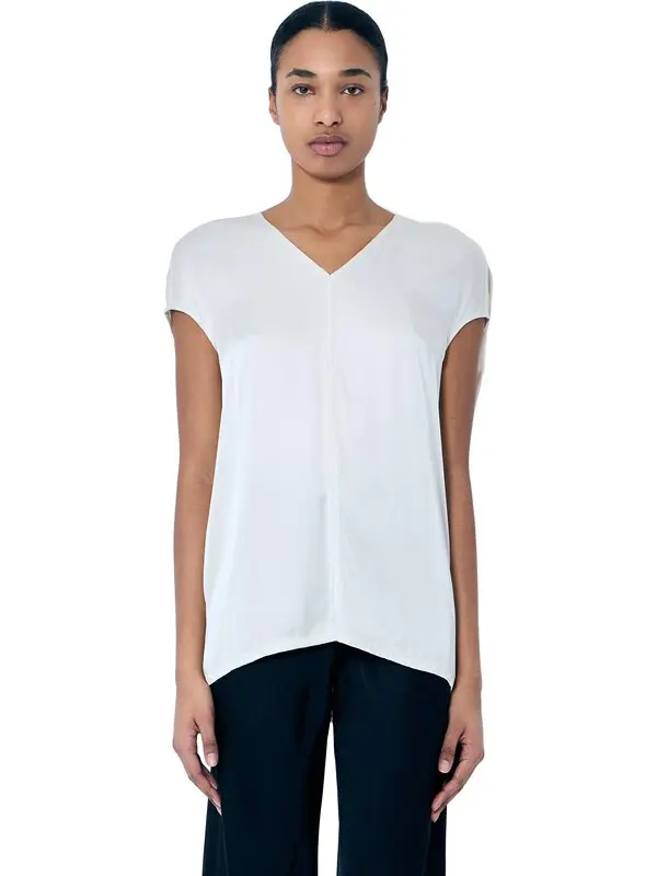 Rick Owens Dinge V-neck Satin Top - Gray