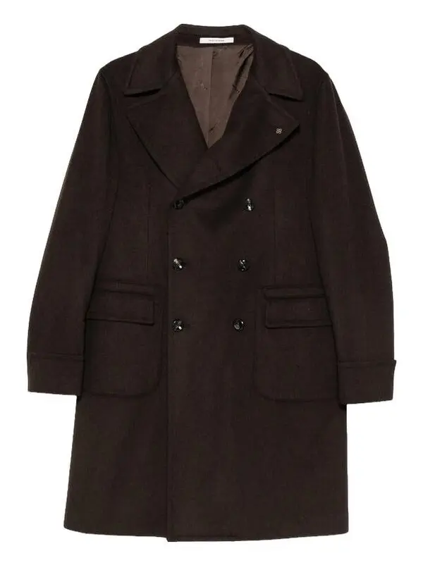 Tagliatore Double-breasted Virgin Wool Coat - Brown