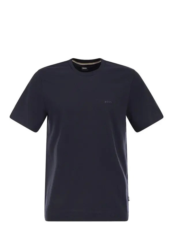 BOSS Cotton Jersey T-shirt With Logo - Blue