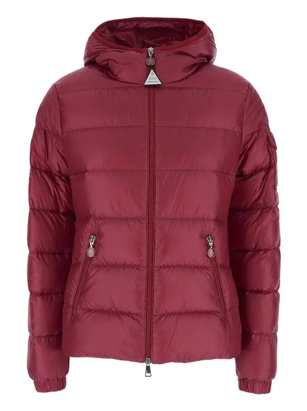 Moncler Quilted Hooded Down Jacket - Red