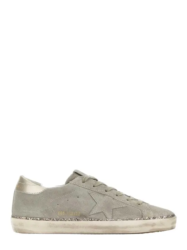 GOLDEN GOOSE Grey Suede Super Star Sneakers - Gray