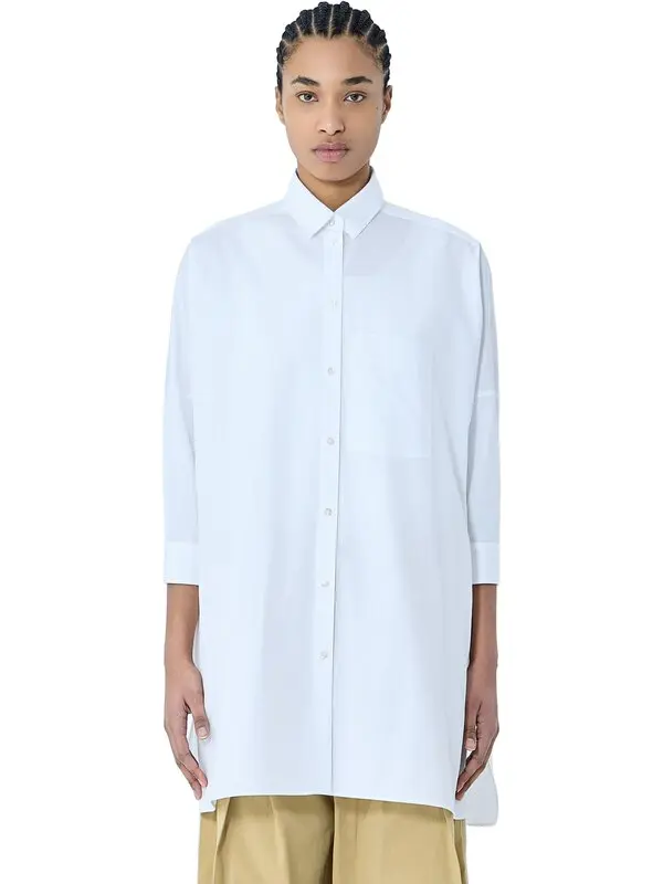 JIL SANDER Cotton Poplin Button-down Shirt - White
