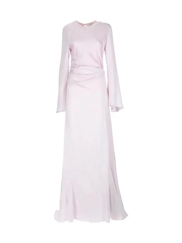 Alexander McQueen Long Dress With Drape - Pink