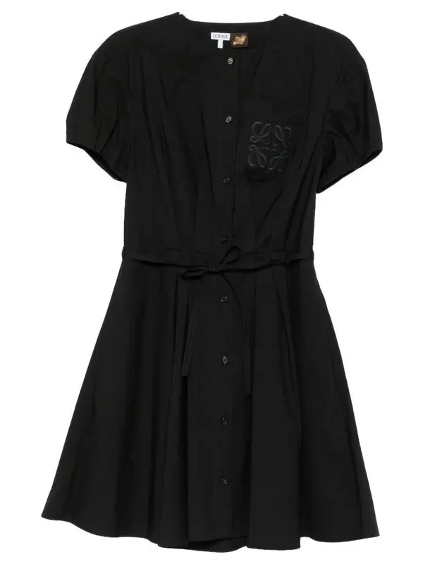Loewe Cotton Dress With Anagram Embroidery - Multicolor