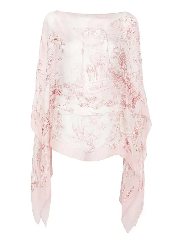 FERRAGAMO Silk Floral Print Kaftan - Pink
