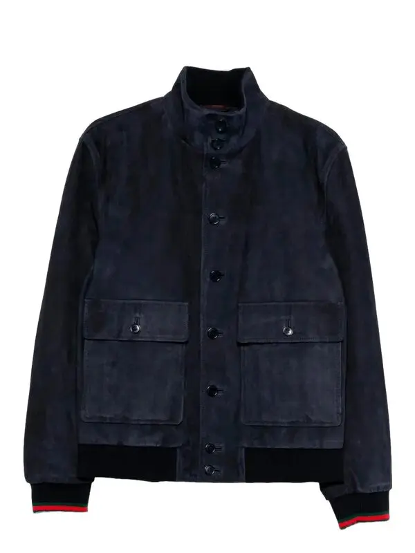 Gucci Leather Bomber Jacket - Multicolor