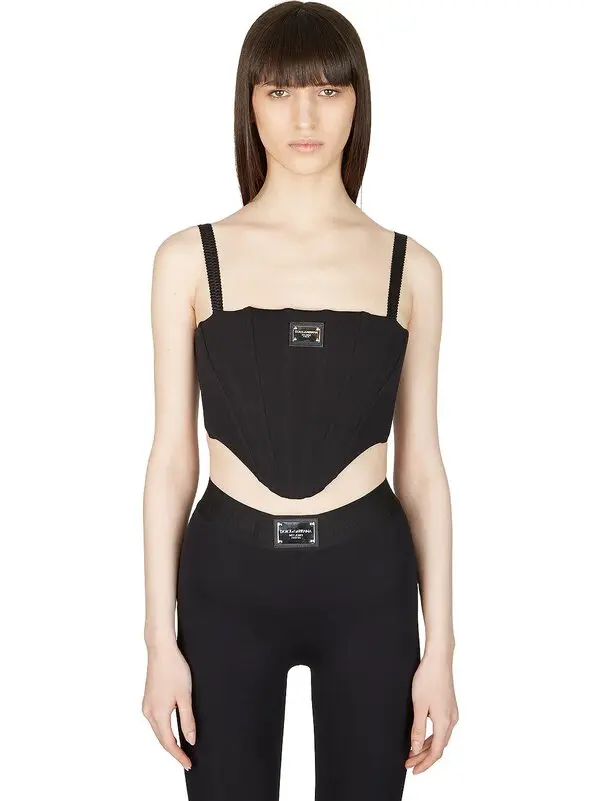 Dolce & Gabbana Logo Plaque Corset - Black