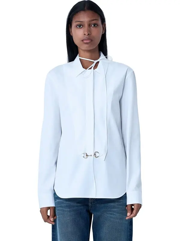 Gucci Cotton Poplin Horsebit Detail Shirt - White
