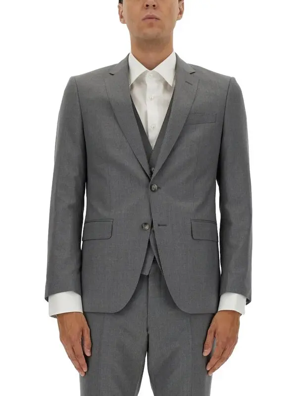 BOSS Slim Fit Wool Jacket - Gray
