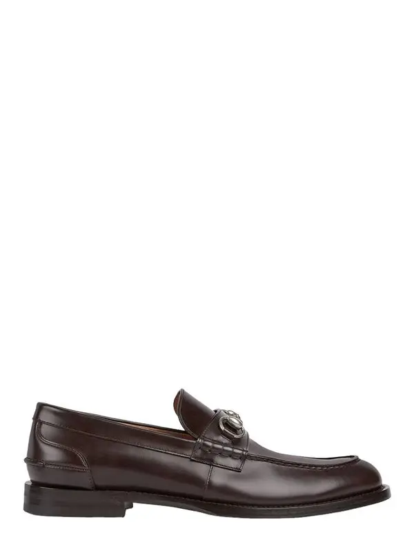 Gucci Leather Moccasins With Horsebit Detail - Brown