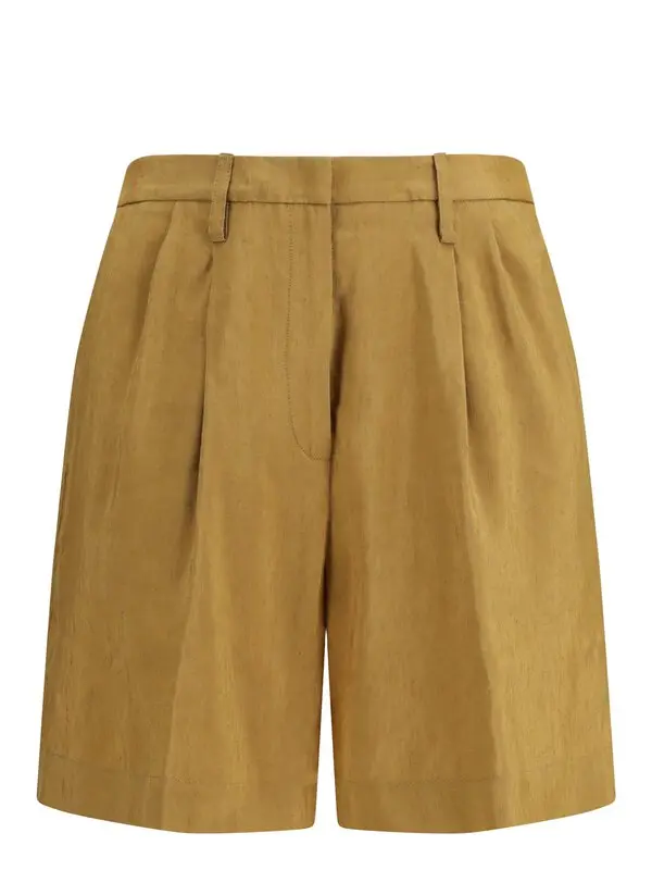 FORTE_FORTE Slubbed Linen And Viscose Bermuda Pants - Cream