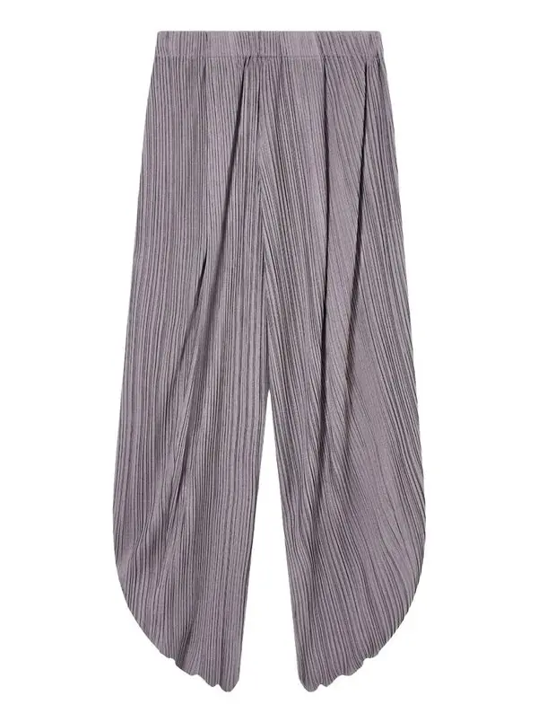Giorgio Armani Palazzo Pleated Trousers - Gray