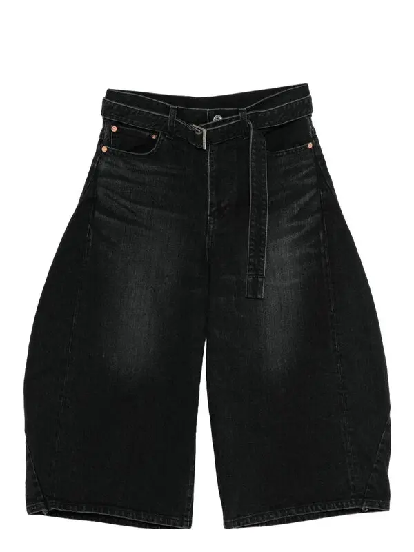 Sacai Belted Denim Bermuda Shorts - Multicolor