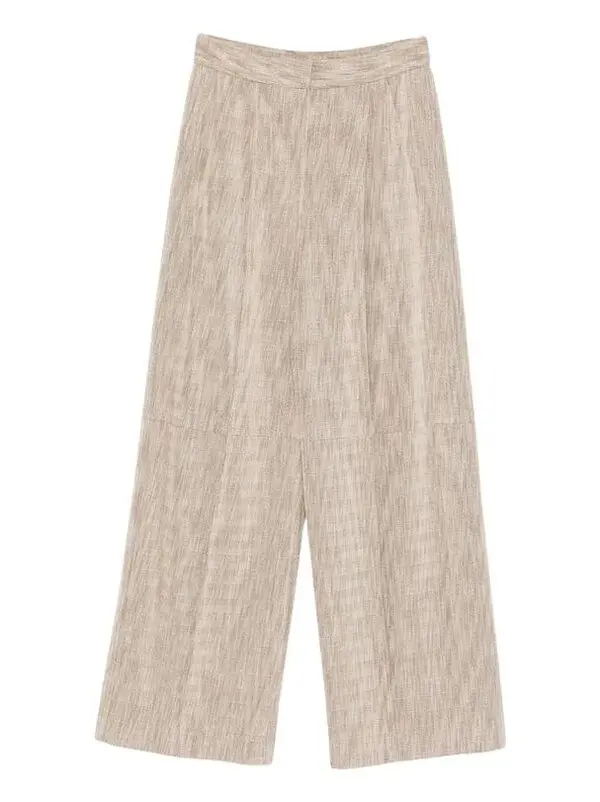 Giorgio Armani High-waisted Textured Wide-leg Trousers - Cream