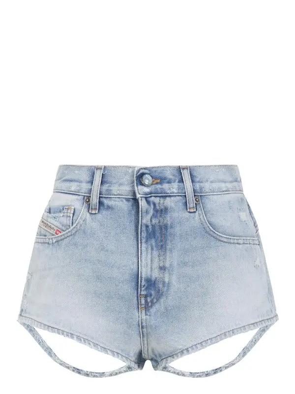 DIESEL® De-lunar Distressed Denim Shorts - Blue