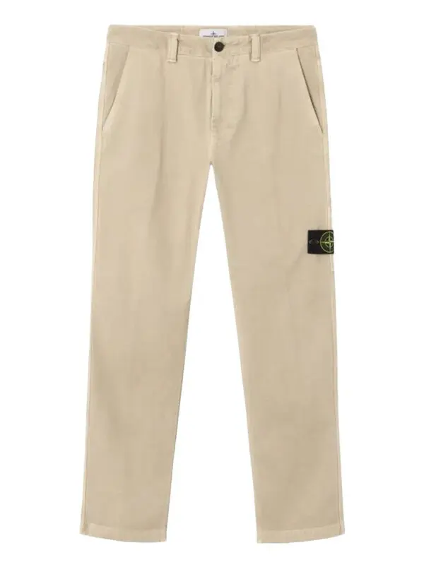Stone Island Organic Panama Cotton Pants With `old` Effect - Multicolor