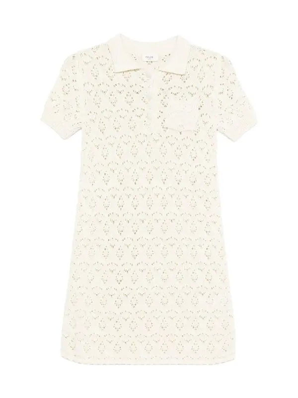 Celine Pointelle Cotton Polo Dress - Multicolor