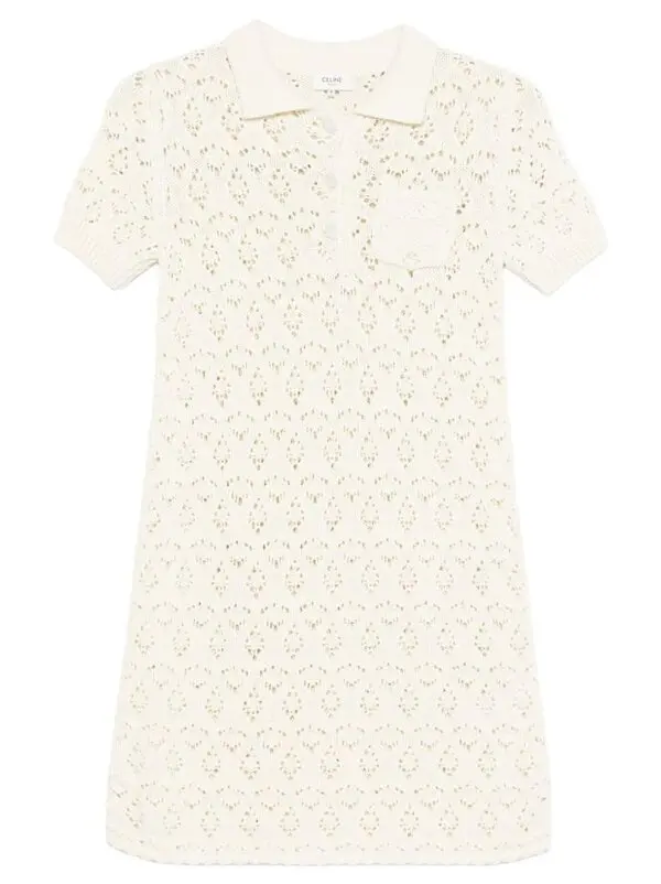 Celine Pointelle Cotton Polo Dress - Multicolor