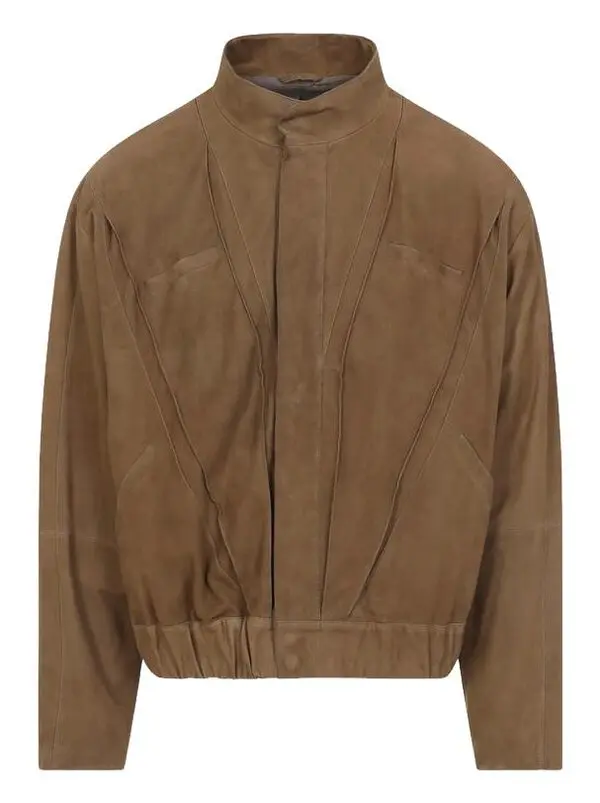 Giorgio Armani Suede Panel Jacket - Brown