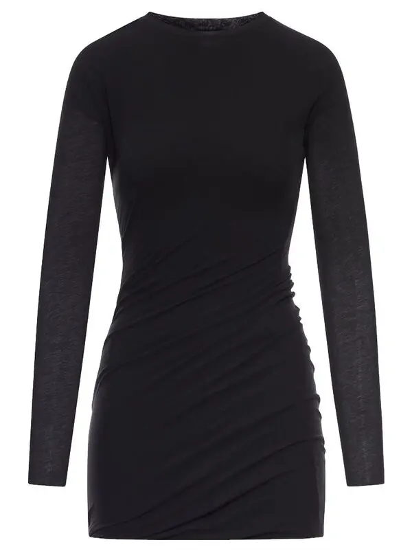JIL SANDER Double-layered Cotton Mini Dress - Black
