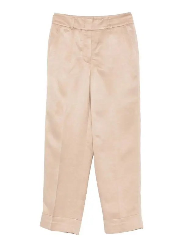 Peserico Tailored Trousers With Cuffed Hem - Cream