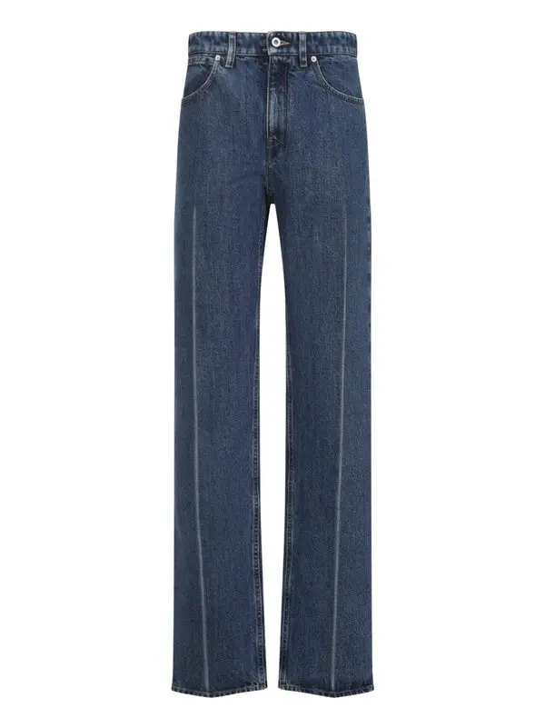 JIL SANDER Indigo Cotton 114 Treated Trousers - Blue