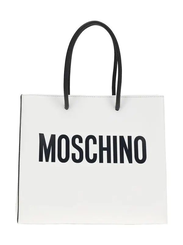 Moschino Leather Tote Bag - White