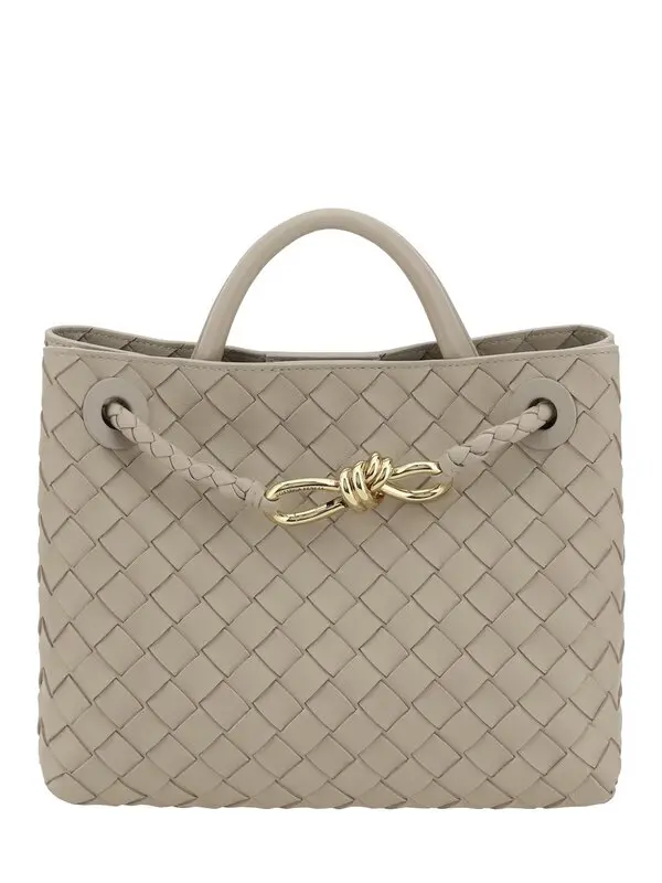 Bottega Veneta Andiamo Lambskin Shoulder Bag - Cream