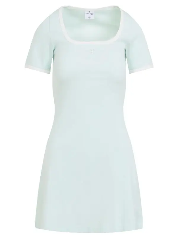 COURREGES Contrast Trim Mini Dress - Blue