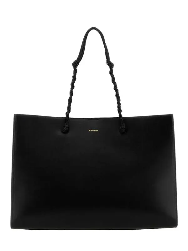 JIL SANDER Leather Tangle Shopping Bag - Black